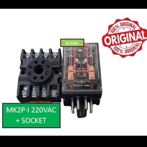 Jual Set Relay MK2P-I 220VAC + Socket 8 pin / MK2P 220VAC / MK2P 220V ...