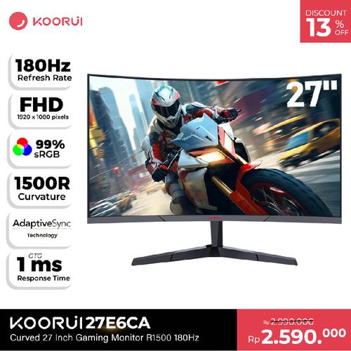 Promo KOORUI 27 inches Gaming Monitor FHD R1500 180Hz 99% sRGB 1ms ...