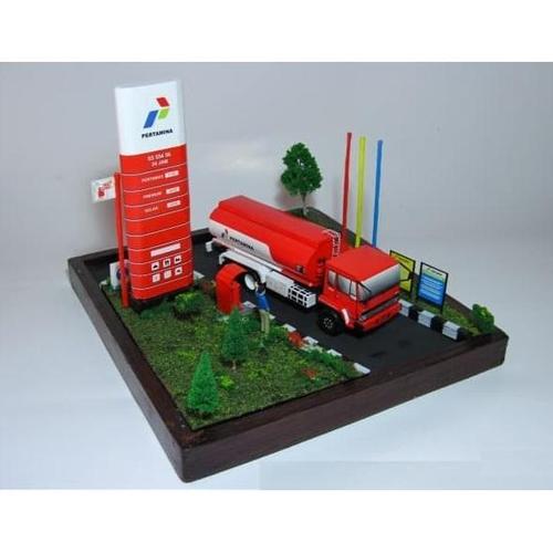 Jual DIY Miniatur Papercraft SPBU Pertamina Pembongkaran dan 2 Truk ...