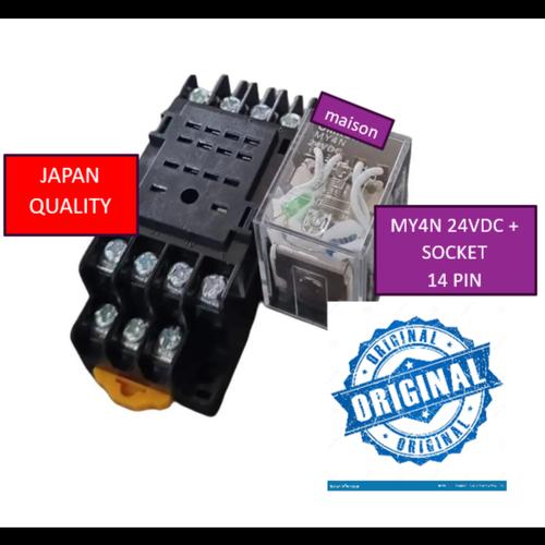 Jual Relay MY4N 24VDC Ori Japan plus socket 14 pin my4 24vdc - relay ...