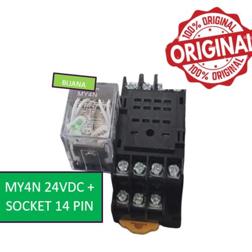 Jual SET RELAY MY4N 24VDC + Socket 14 pin / MY4N 24V / MY4 24VDC ...