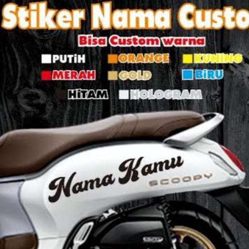 Jual stiker motor custom / skotlet motor custom / stiker nama motor ...