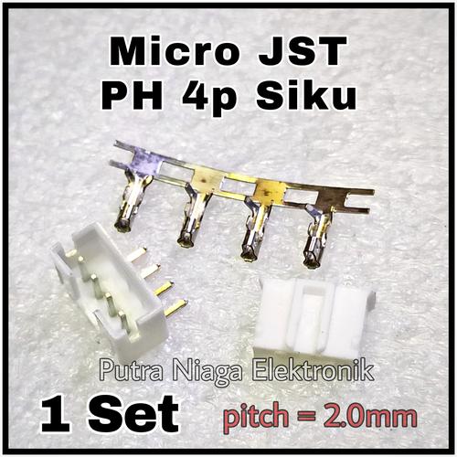 Jual (1set) Micro JST 4p Siku PH 2mm 4pin Male Bengkok Female Inner 4 pin 2.0mm - Kota Bandung ...