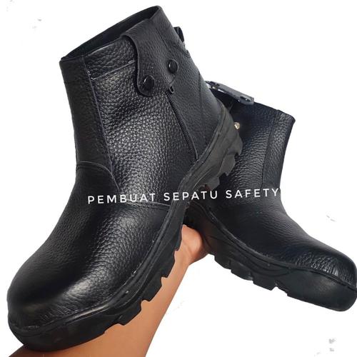 Jual Sepatu Safety Resleting Kulit Sapi Asli Semi Boot Ujung Besi ...