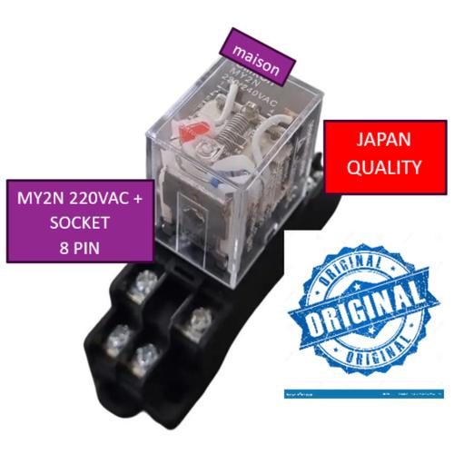 Jual Set Relay MY2N 220VAC Japan + socket 8 pin / MY2 220VAC - relay ...