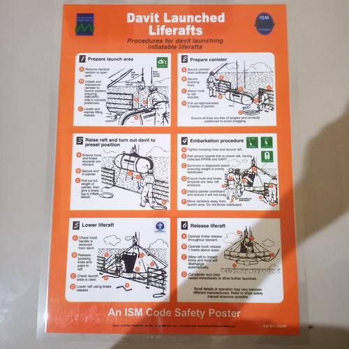 Jual 331545 Self adhesive poster - Davit launched liferaft poster ...