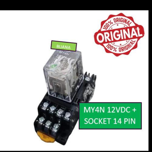 Jual Set Relay MY4N 12VDC + Socket 14 pin MY4 12VDC / my4n 12v ...