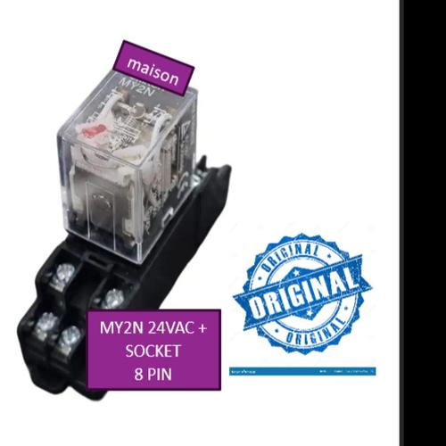 Jual SET RELAY MY2N 24VAC + SOCKET - 8 PIN / RELAY MY2N 24V / MY2 24VAC - RELAY SAJA - Jakarta ...