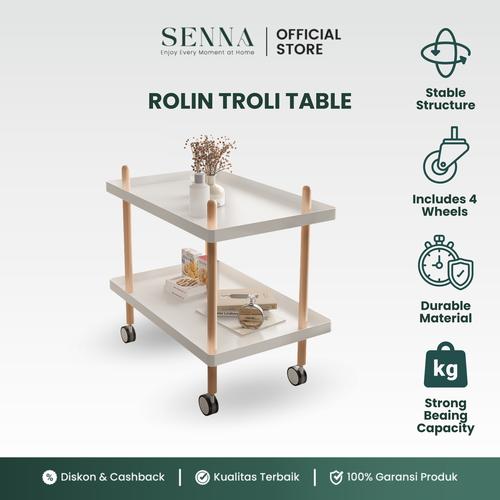 Promo SENNA Meja Dorong 2 Tingkat Rak Troli Meja Samping Multifungsi ...