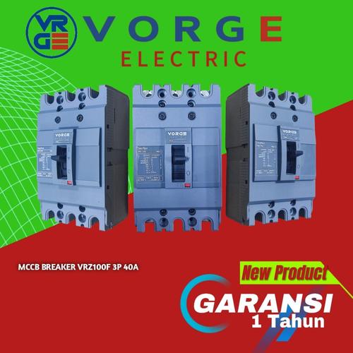 Jual MCCB Breaker VORGE VRZ100F 3P 40A 30A 25A 20A 15A 3Pole 3Phase setara EZC100F 3 P 3 Pole 3 ...