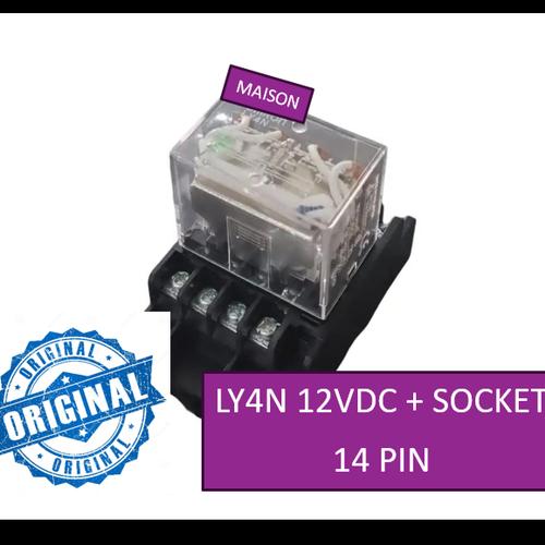 Jual Relay LY4N 12VDC + socket - 14 PIN / ly4 12vdc / LY4N 12V - relay ...