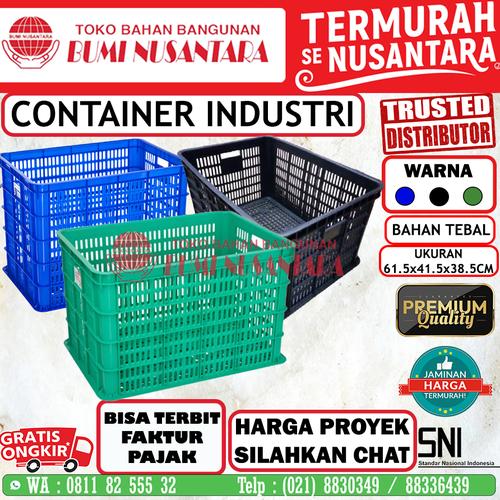 Jual Keranjang Industri 61x41x38cm 98L Container Krat Rongga Plastik ...