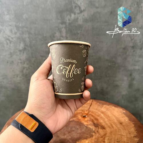 Promo Paper cup Kraft 8 oz / Gelas Kertas Kopi Kraft Motif / Paper Hot Cup Kopi 8 oz - Kraft ...