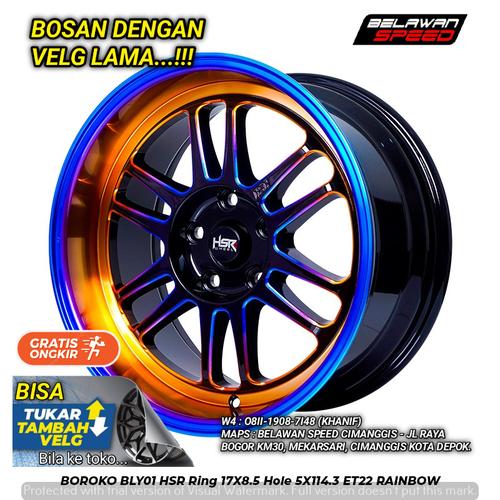 Jual VELG MOBIL RACING RING 17 HSR BOROKO BLY01 r17 UNTUK VW Caravelle Wuling Cortez Almaz ...