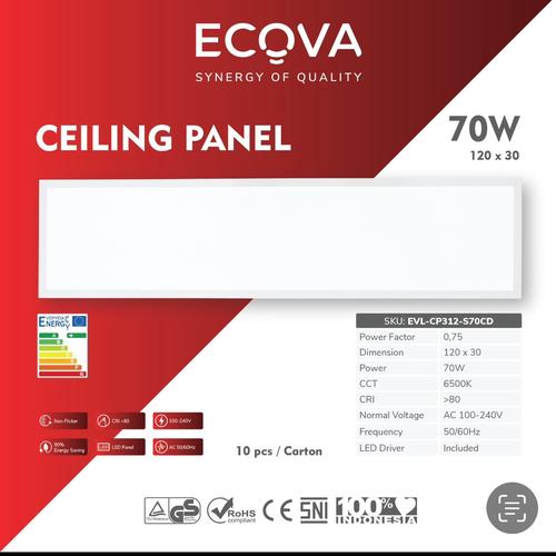 Jual Panel light led 30x120 ecova 70w / ecova panel led 30x120 led 70w ...