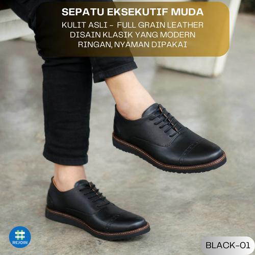 Jual Sepatu Pria Eksekutif Muda Formal Resmi Semi Casual Kasual Kulit ...