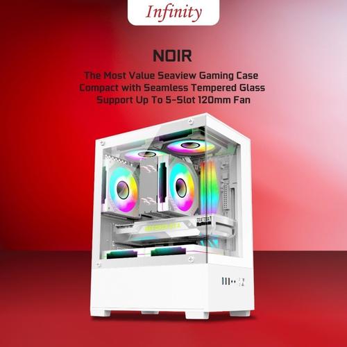 Jual Casing Komputer Infinity Noir M-ATX Tempered Glass - Putih 3 Fan ...
