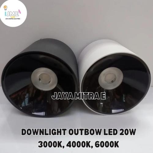 Jual Lampu Downlight Outbow LED 20W 20 Watt Body Hitam Putih - Hitam ...