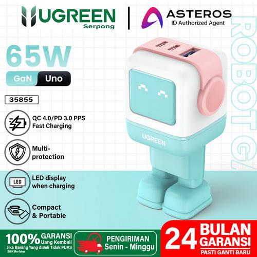 Promo UGREEN Nexode Robot Mini GaN Charger 65w Multiport Fast Charging ...