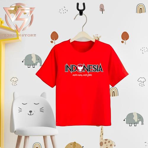 Jual baju anak 17 Agustus INDONESIA kaos katun kemerdekaan Indonesia premium 2th-12th - Hitam ...