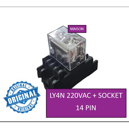 Jual Set Relay LY4N 220VAC + Socket 14 pin / LY4 220Vac - relay ...