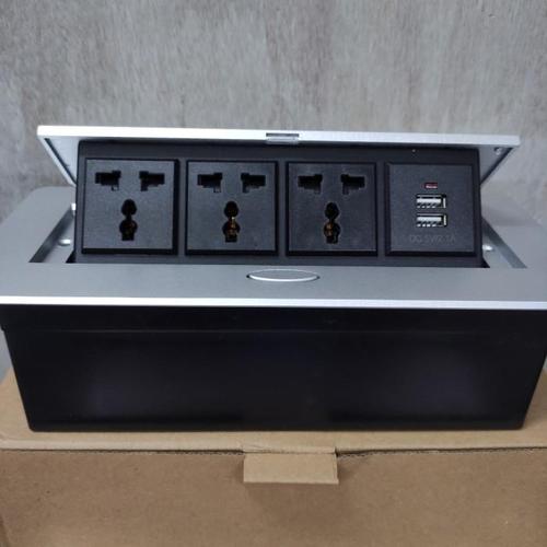 Jual AN STOP KONTAK MEJA MULTIMEDIA HDMI VGA USB TANAM FLIP OUT ...