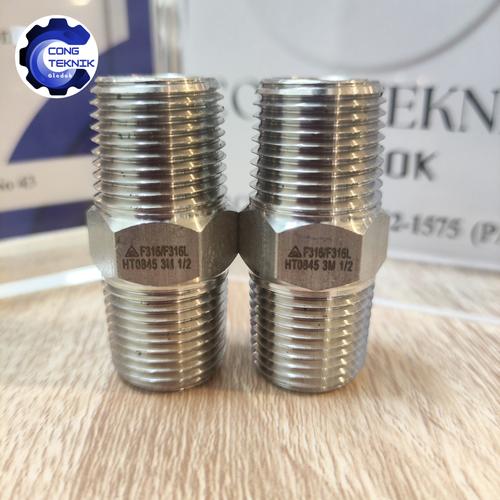 Jual Double Nipple 1/2" inch SS316 #3000 NPT / Nepple /Doubel Niple SS ...
