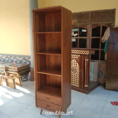 Jual lemari rak buku minimalis kayu jati, lemari rak buku susun kayu ...