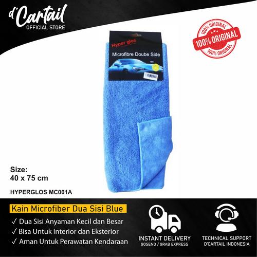 Jual Hyper Glos Microfiber Double Side 40 cm x 75 cm Blue Handuk Kain ...