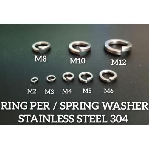Jual Ready RING PER SS 304 M2 M3 M4 M5 M6 M8 M10 M12 SPRING WASHER STAINLESS - M4 - Kota Bandung ...