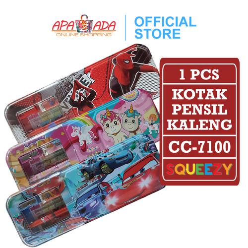 Promo Apazada - Kotak Pensil Kaleng Kotak + Isi 2 Tingkat / Tempat ...
