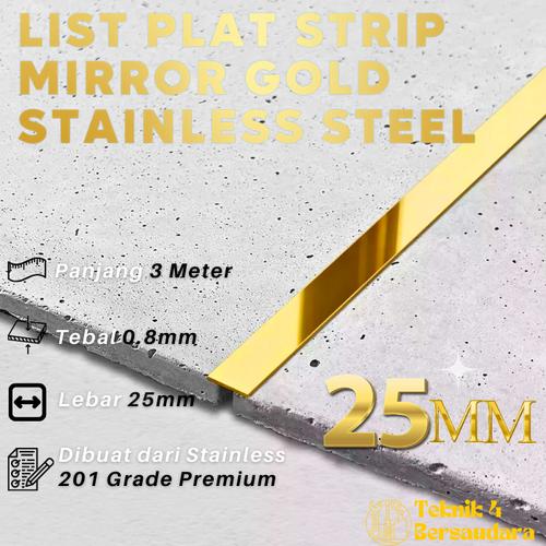 Jual List Gold Moulding Stainless Steel 201 25MM - Jakarta Utara ...