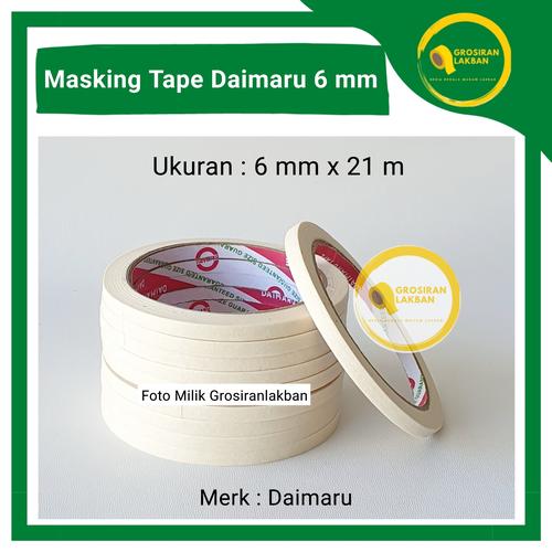 Jual Masking Tape 6mm x 21m Selotip Lakban Kertas Daimaru Isolasi 1/4 ...