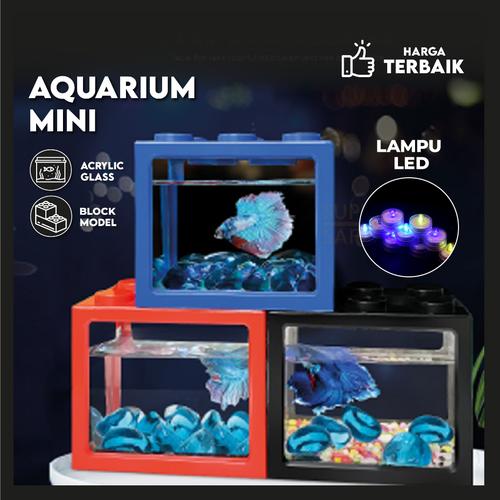 Promo Aquarium Mini Cupang Akrilik 12x8cm DIY Kandang Hewan Hias Blok ...