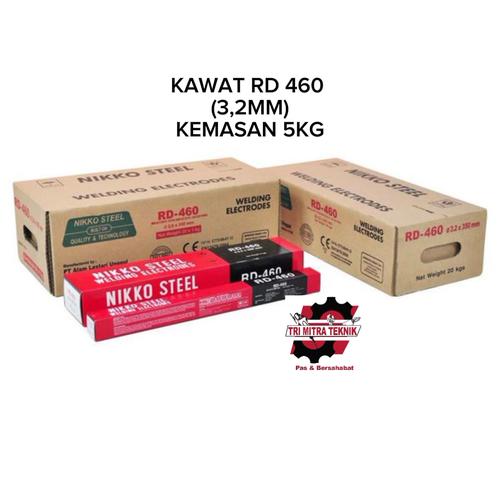 Jual kawat las rd460 3,2mmx350mm nikkosteel harga 5kg/nikko steel rd ...