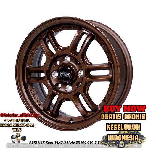 Jual Velg mobil racing hsr aeri R14 pcd 4x100-4x114,3 bronze cocok untuk mobil Agya, Altis, Ayla ...