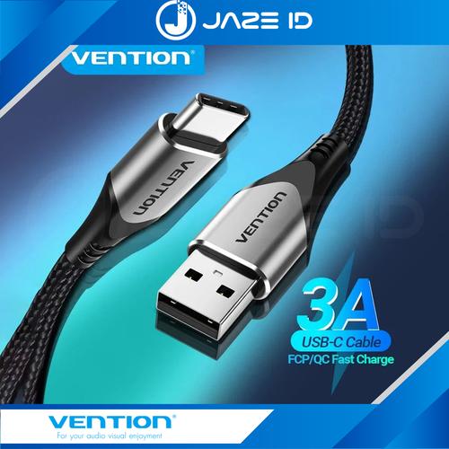 Jual Vention Kabel Data USB Braided Type C 3A Fast Charge 1.5M 2M 3M ...
