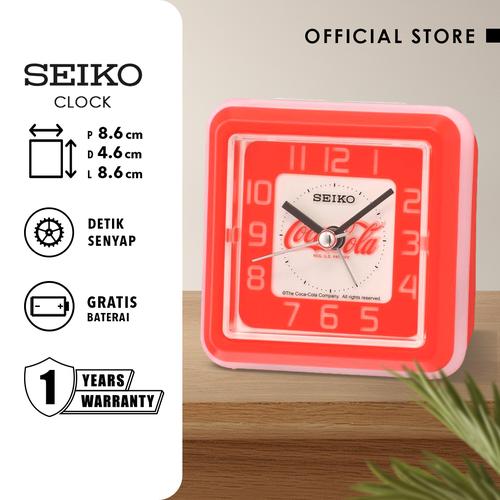 Promo Jam Weker Beker Seiko QHE906R Coca-cola Detik Senyap Original ...
