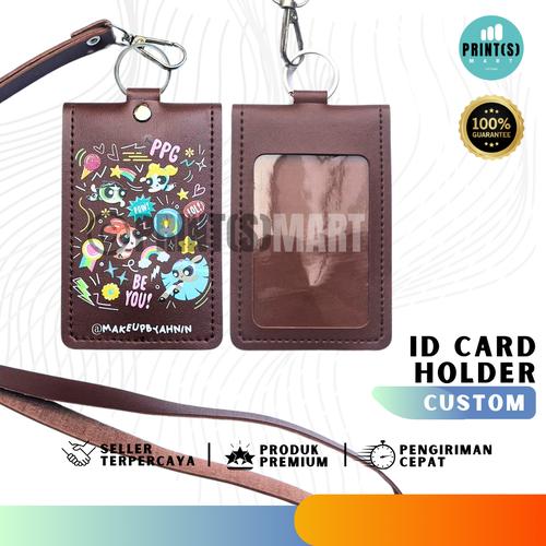 Jual Cetak Card Holder/Casing Kulit Sintetis + Lanyard ID Card, Custom ...