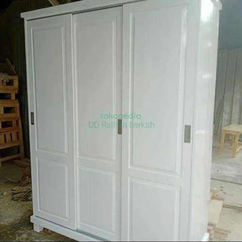Jual lemari pakaian 3 pintu sliding bahan kayu jati Landa hasil produk sndr - Kota Depok - UD ...