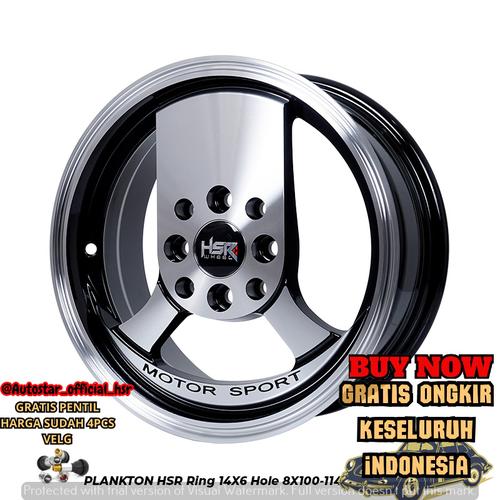 Jual Velg mobil clasic hsr plankton R14 black polis cocok untuk mobil ...