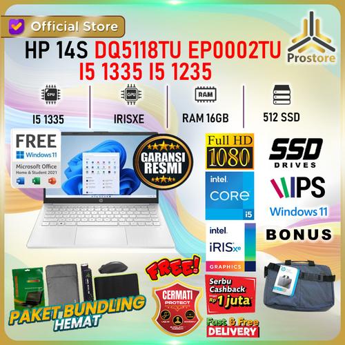 Promo HP 14 I5 1335 I5 1235 16GB 512GB W11+OHS 14.0FHD IPS DQ5118TU ...