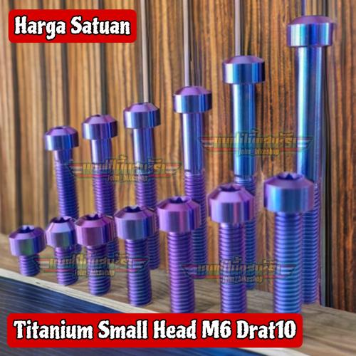 Jual Baut Titanium Small Head GR5 Drat 10 M6 x 10 15 20 25 30 35 40 45 50 55 Original Vietnam ...