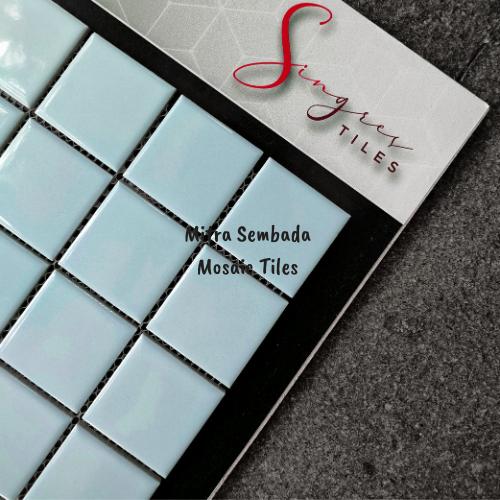 Jual Mosaic Blue Square Mosaic Singress Mosaic Tile Top Table Cantik ...
