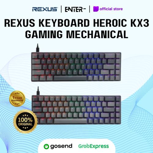 Jual Rexus Heroic KX3 Keyboard Gaming Mechanical Grey Black - GRAY ...