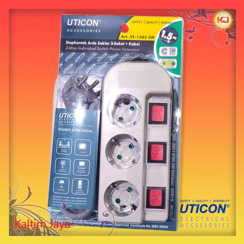 Jual Stop Kontak 3 Lubang + Kabel + Saklar Masing-masing Uticon ...