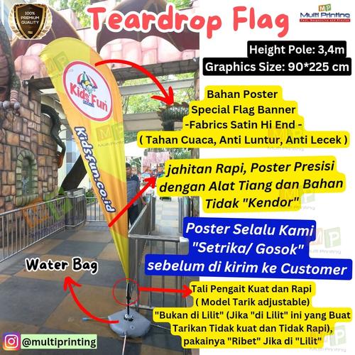 Promo Flag Banner+ Flying Banner 3 meter+ Beach Flag 3m + Flag Banner 3m + Cetak Poster ...