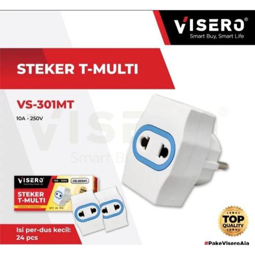 Jual VISERO STEKER T-MULTI SNI WARNA VS-301MT Stop Kontak Datar Cabang ...