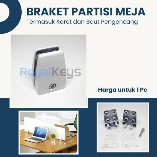 Jual Bracket Ambalan Partisi Braket Penjepit Sekat Meja Kantor Putih ...