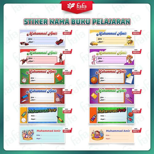 Jual Stiker/stickers nama buku pelajaran label nama buku pelajaran ...
